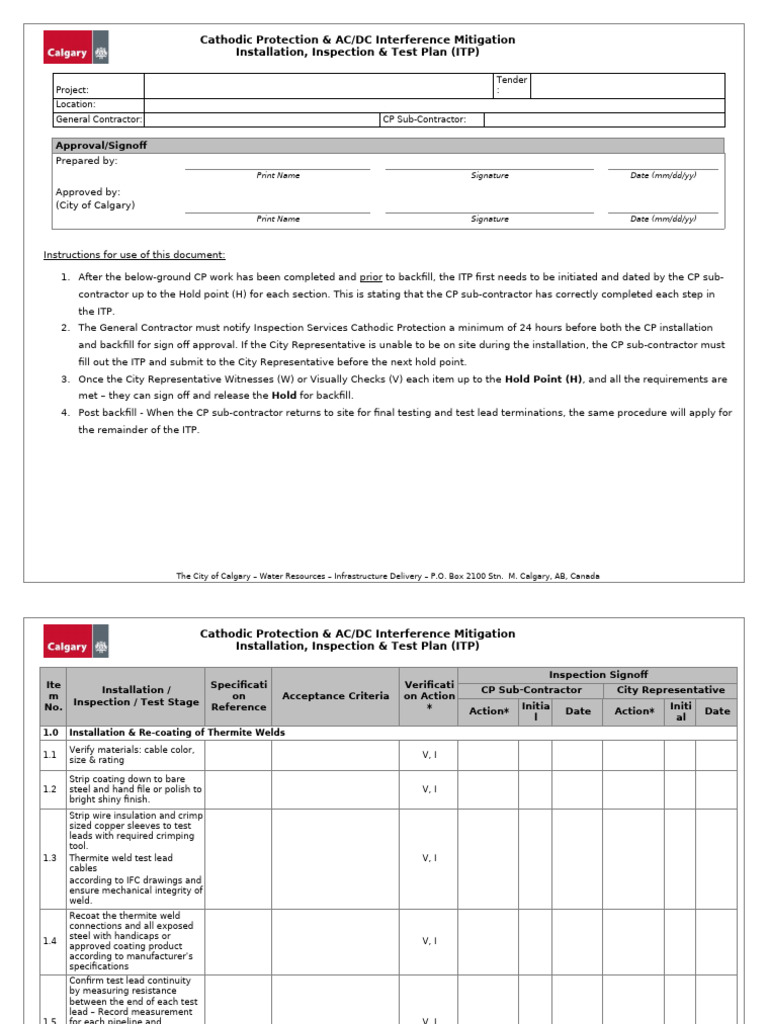 Cathodic Protection Checklist | PDF | Anode | Electricity