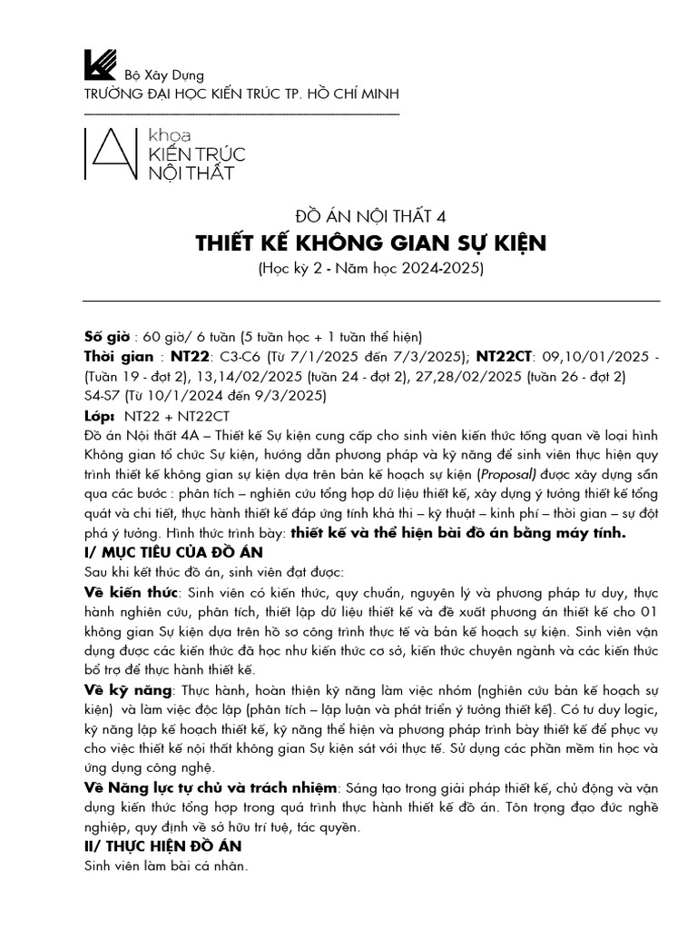 THI TK Không Gian S KI N: Đồ Án Nội Thất | PDF
