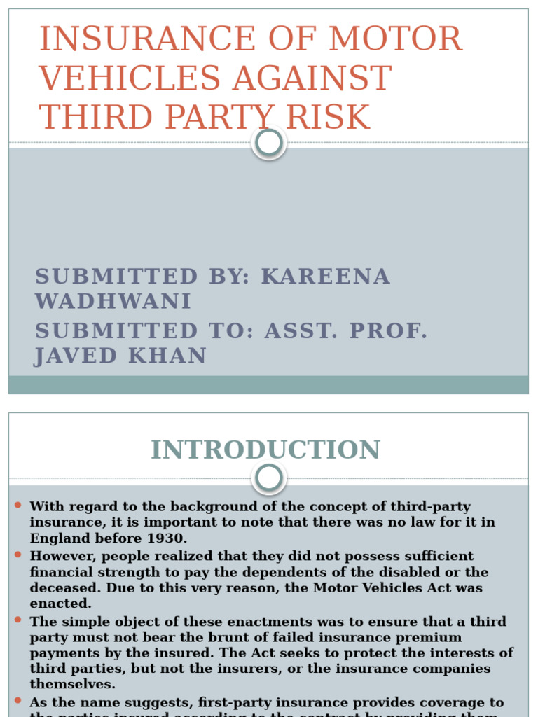 Third-Party Motor Insurance Explained | PDF | Insurance | Vehicle Insurance