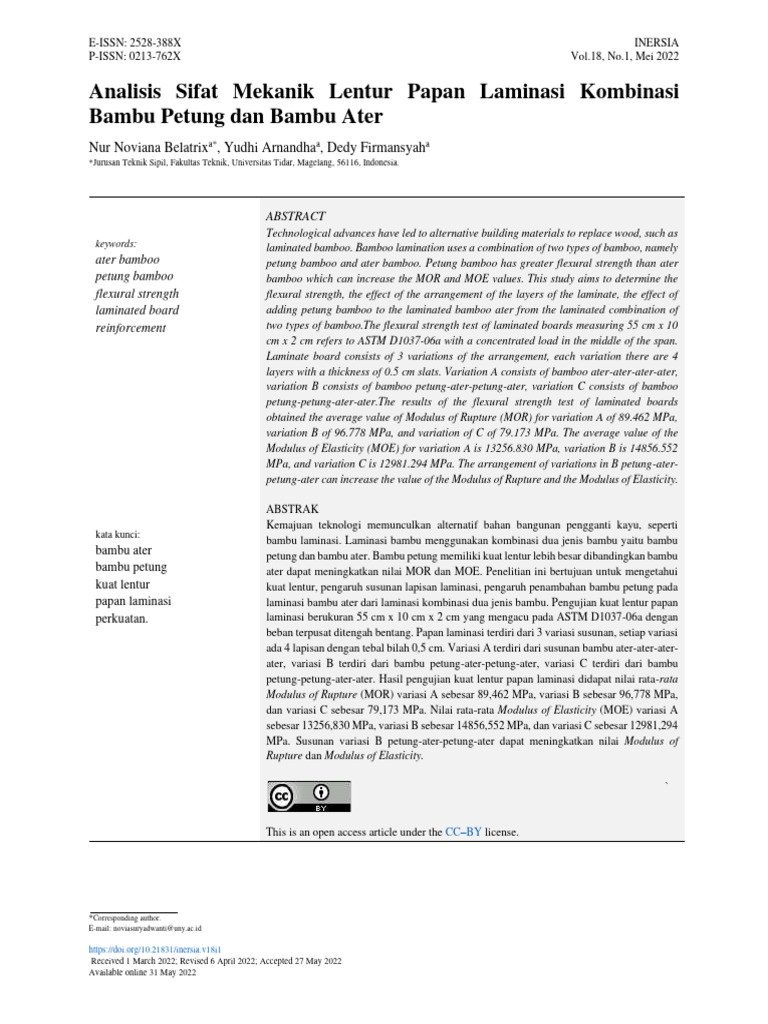 Analisis Sifat Mekanik Lentur Papan Lami | PDF