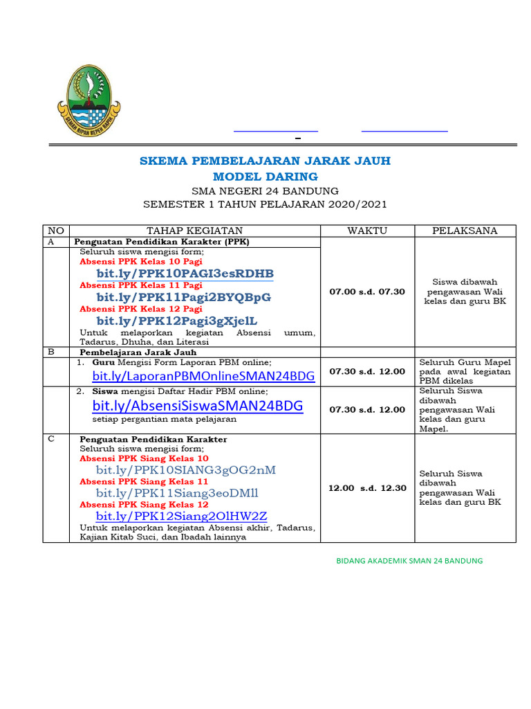SKEMA PJJ SMAN 24 BANDUNG 2020 | PDF