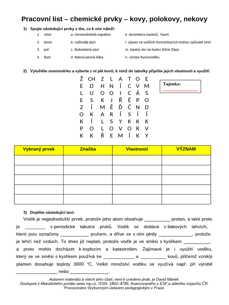 Pracovní List 2 | PDF