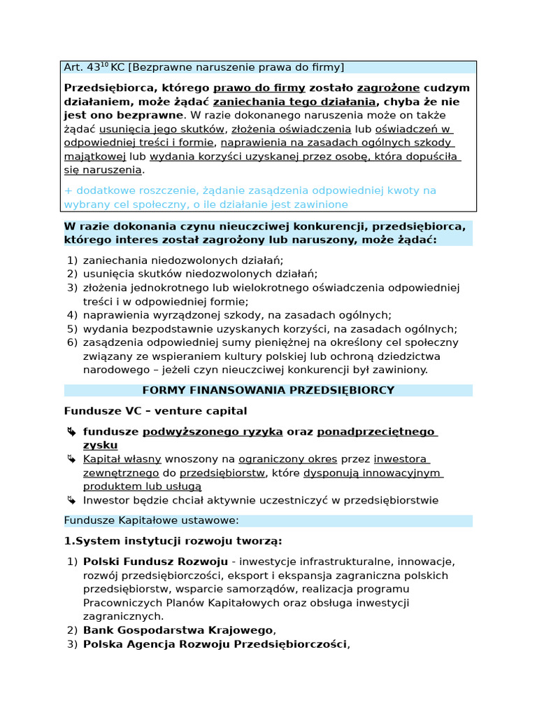 Prawo Handlowe Notatki 5 | PDF