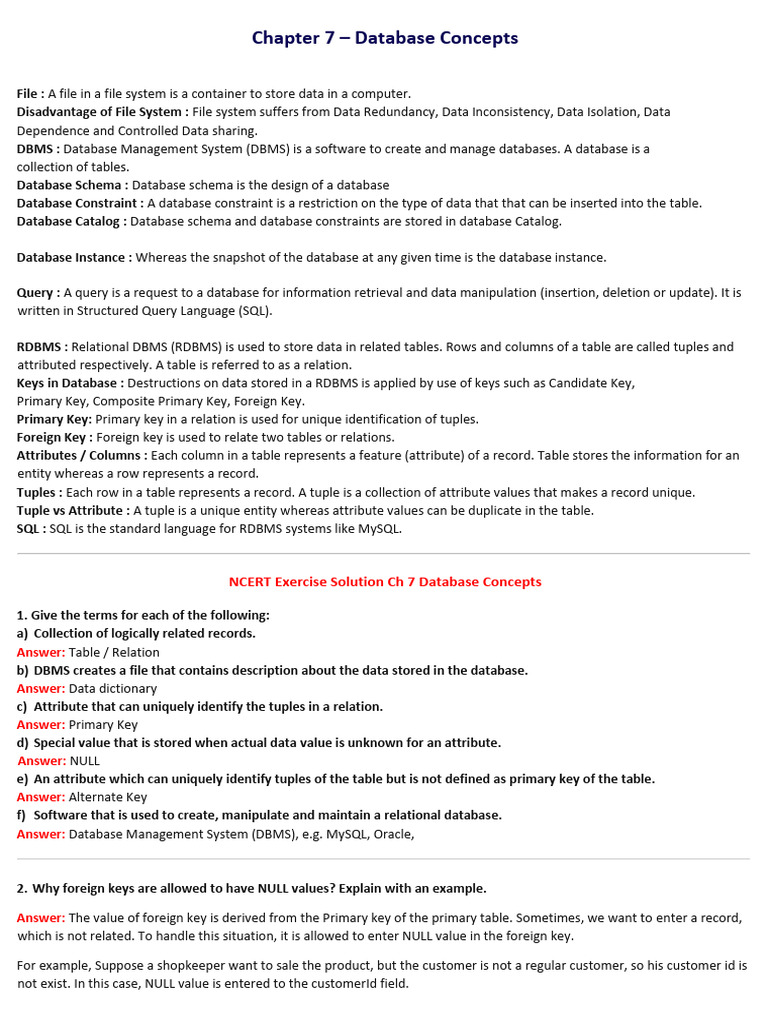 Chapter 7 - 250521 - 134319 | PDF | Relational Database | Databases