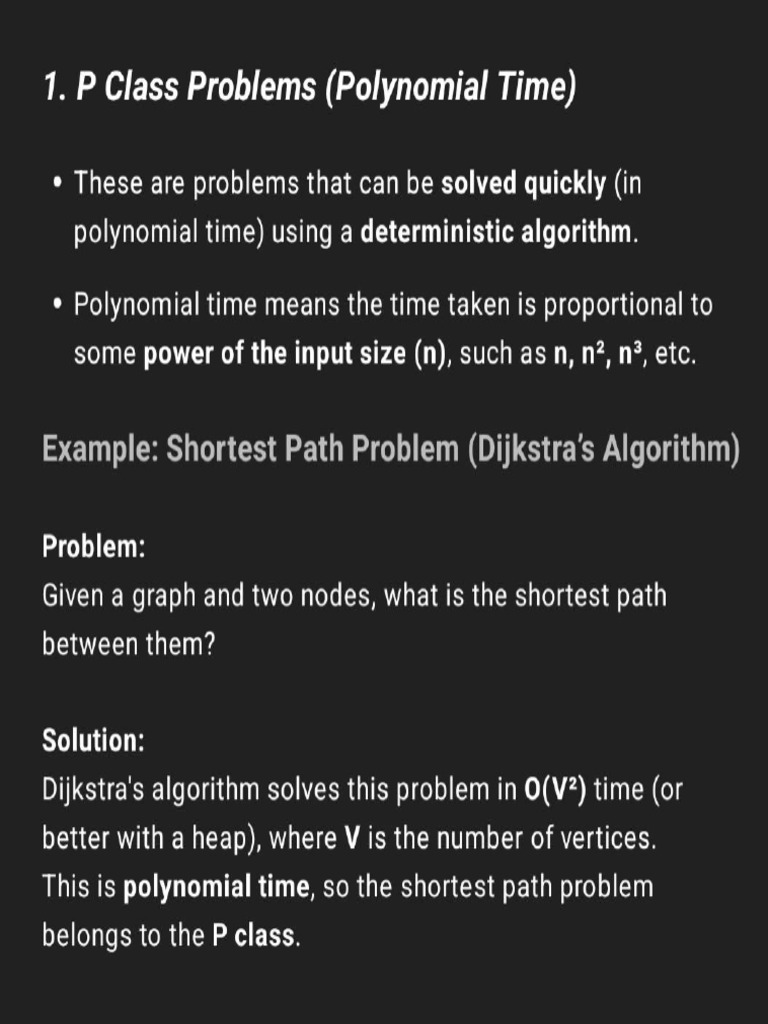 P vs NP Class Problems Explained | PDF | Time Complexity | Discrete ...