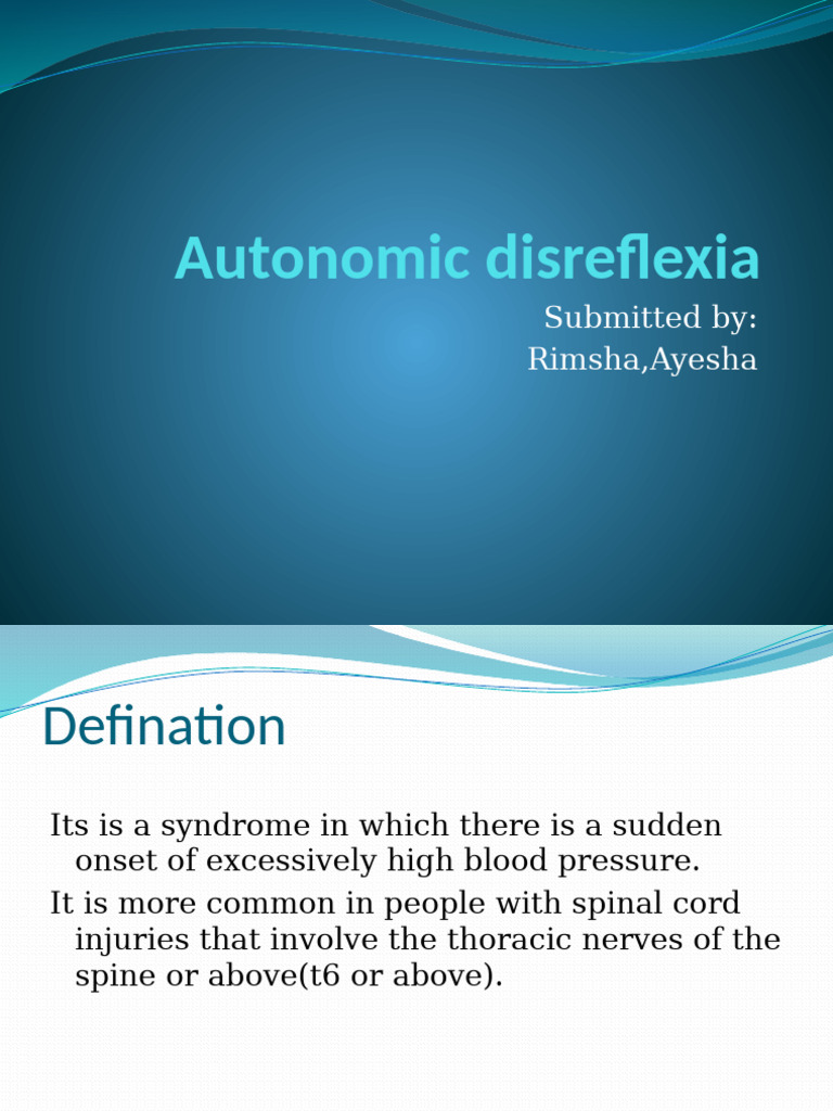 Autonomic Disreflexia | PDF