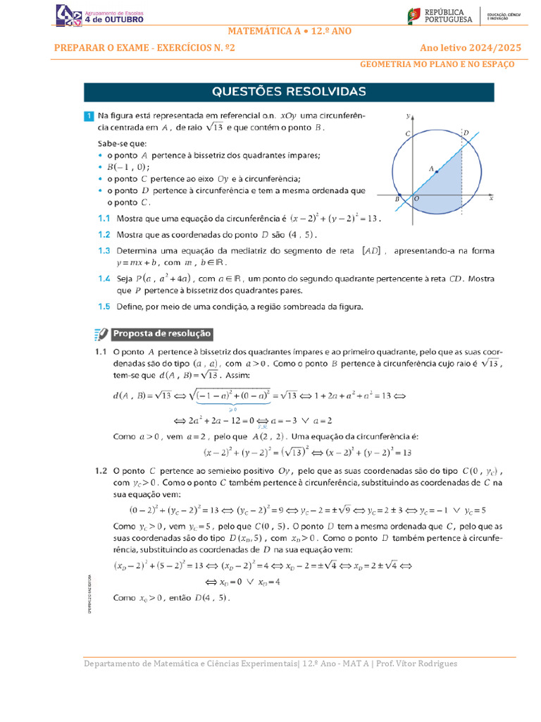 MAT12 Exercícios Geometria 2 | PDF