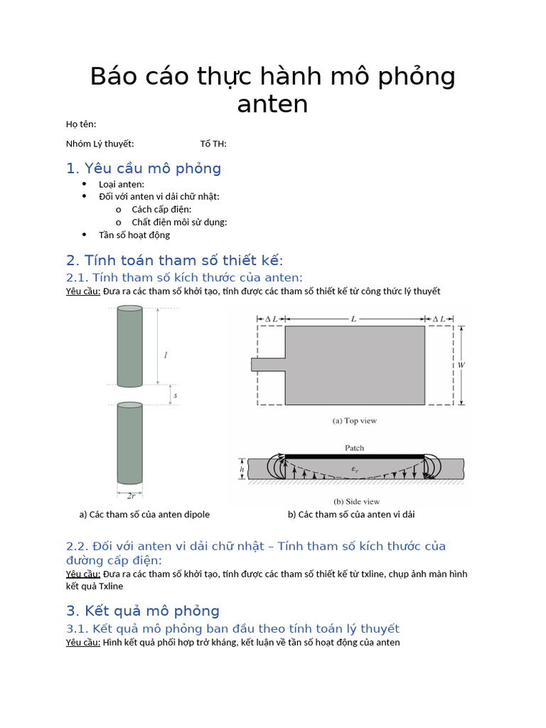 Mau Bao Cao TH Mo Phong Anten | PDF