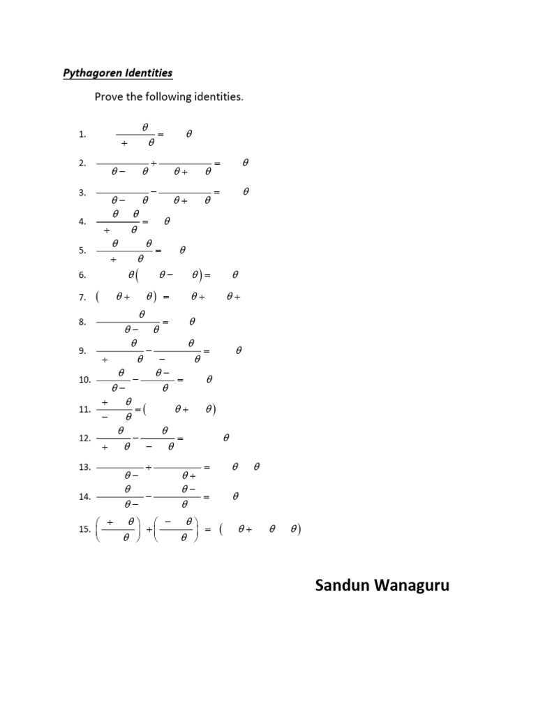 Pythagorean Identities Proofs | PDF