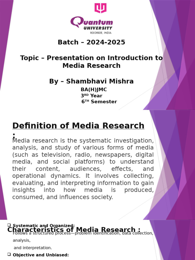 Introduction to Media Research Overview | PDF | Communication ...