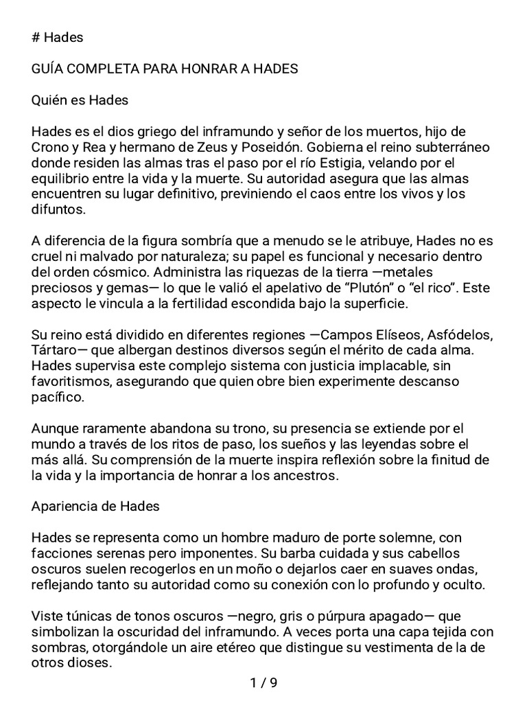 Hades | PDF | infierno | Inframundo griego