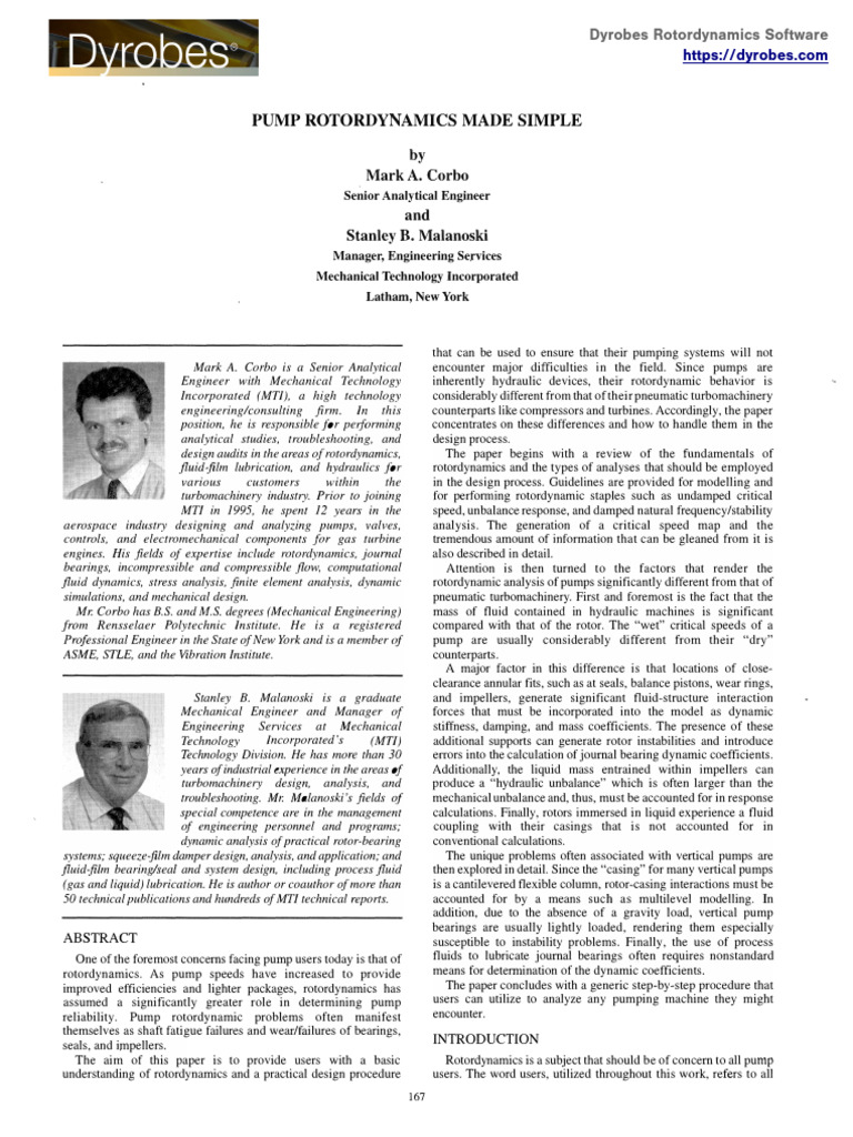 Pump Rotordynamics Made Simple | PDF | Turbomachinery | Mechanical ...