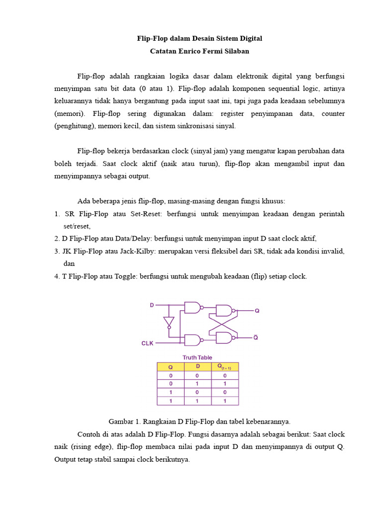 Catatan Flip-Flop - Enrico Fermi Silaban - DSD | PDF