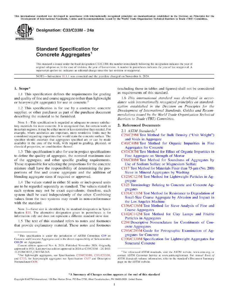 ASTM C33-C33M-24a | PDF