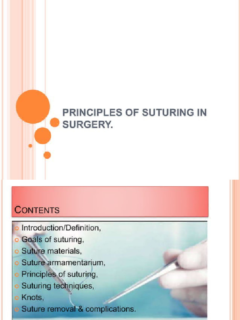 Principles of Suturing in Surgery | PDF