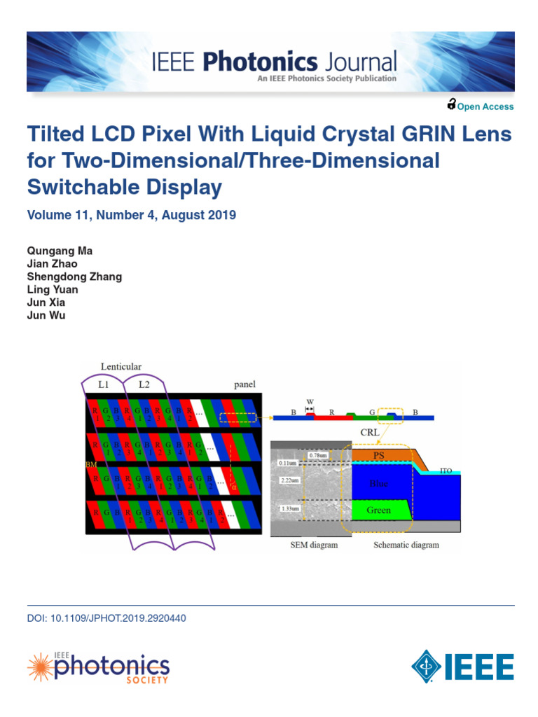 Tilted LCD Pixel With Liquid Crystal GRIN Lens For Two-Dimensional ...