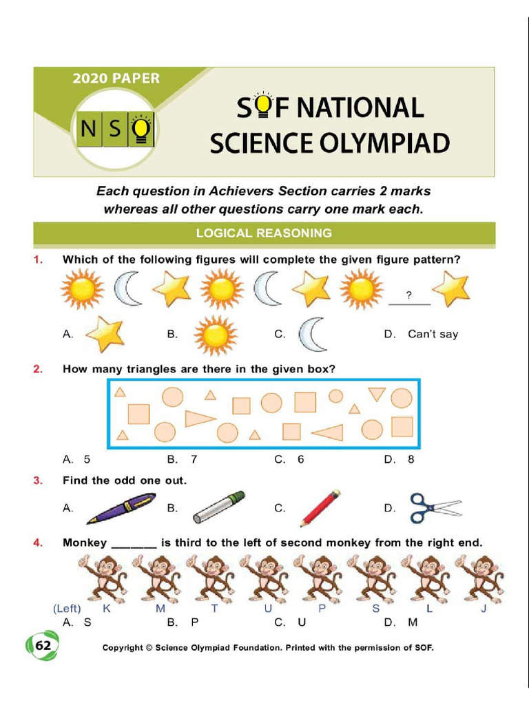 Share NSO 2020 Paper Class 2 | PDF