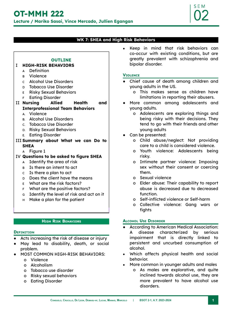 SHEA Precautions in High-Risk Psychiatry | PDF | Mental Disorder | Violence