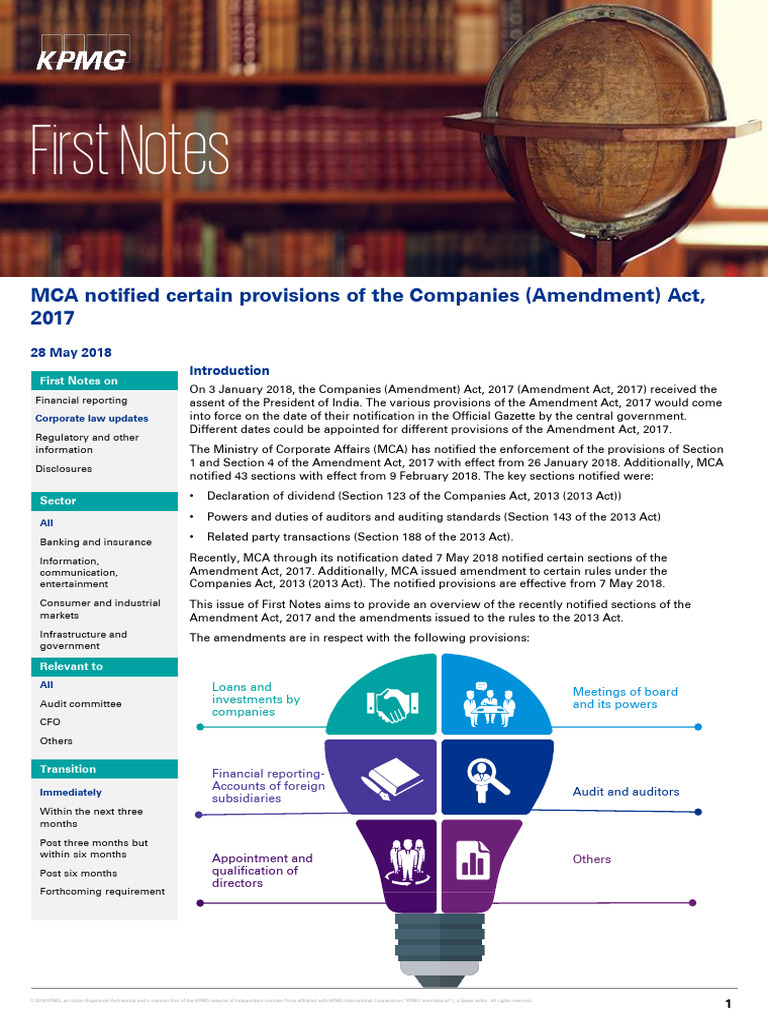 Updates on Companies Amendment Act 2017 | PDF | Joint Venture | Audit