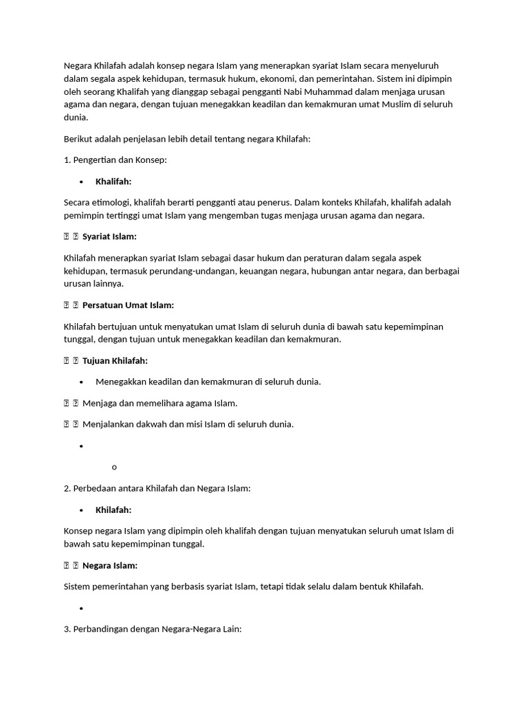 Negara Islam Dan Khilafah | PDF