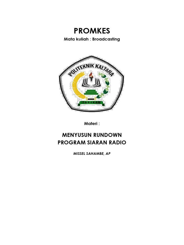 Menyusun Rundown Program Siaran Radio | PDF