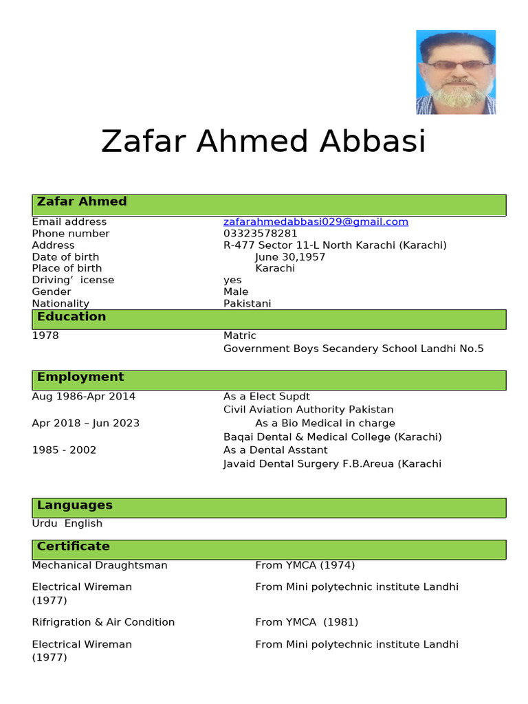 Zafar Ahmed Abbasi (CV) - 5 | PDF