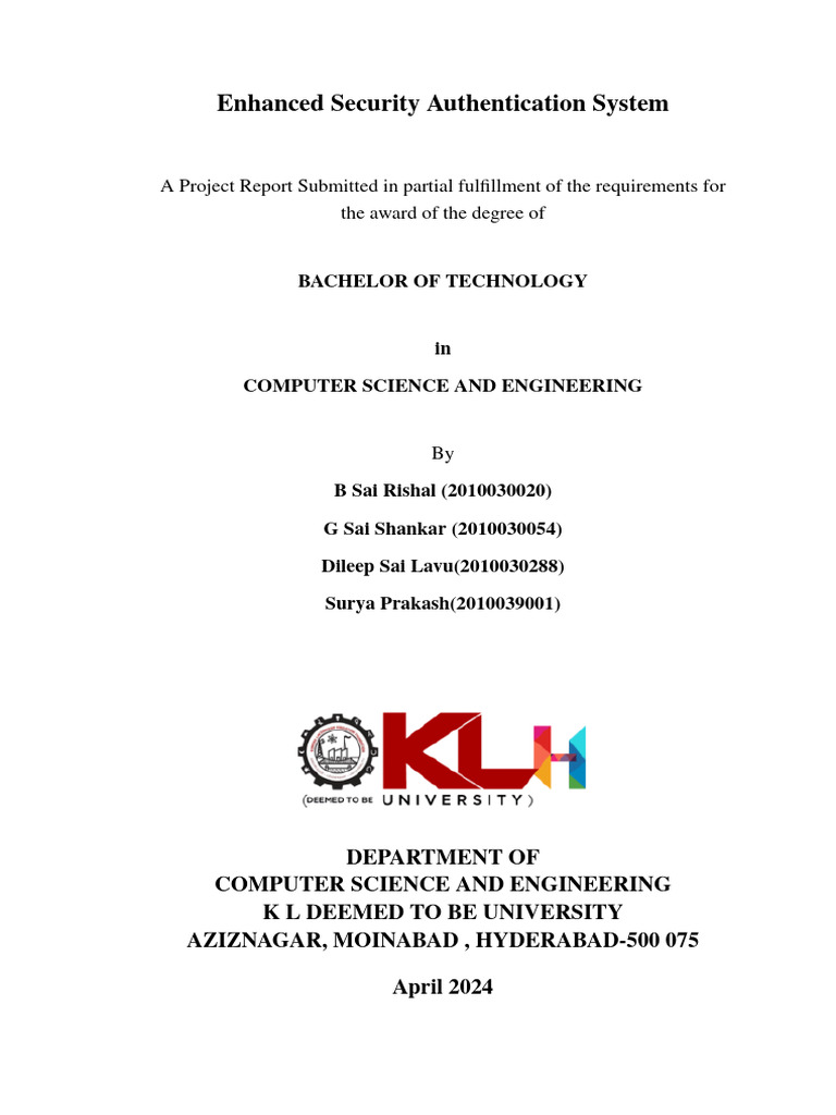 Capstone Project 2 Enhanced Security Authentication System | PDF | Security | Computer Security