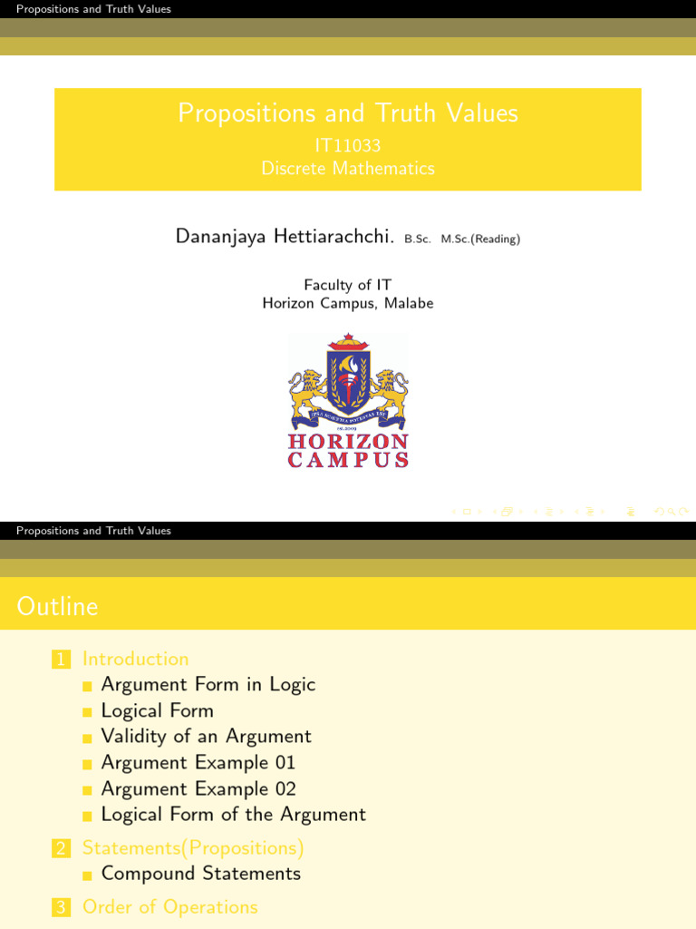Lecture 01 - Discrete Mathematics | PDF | Argument | Logic