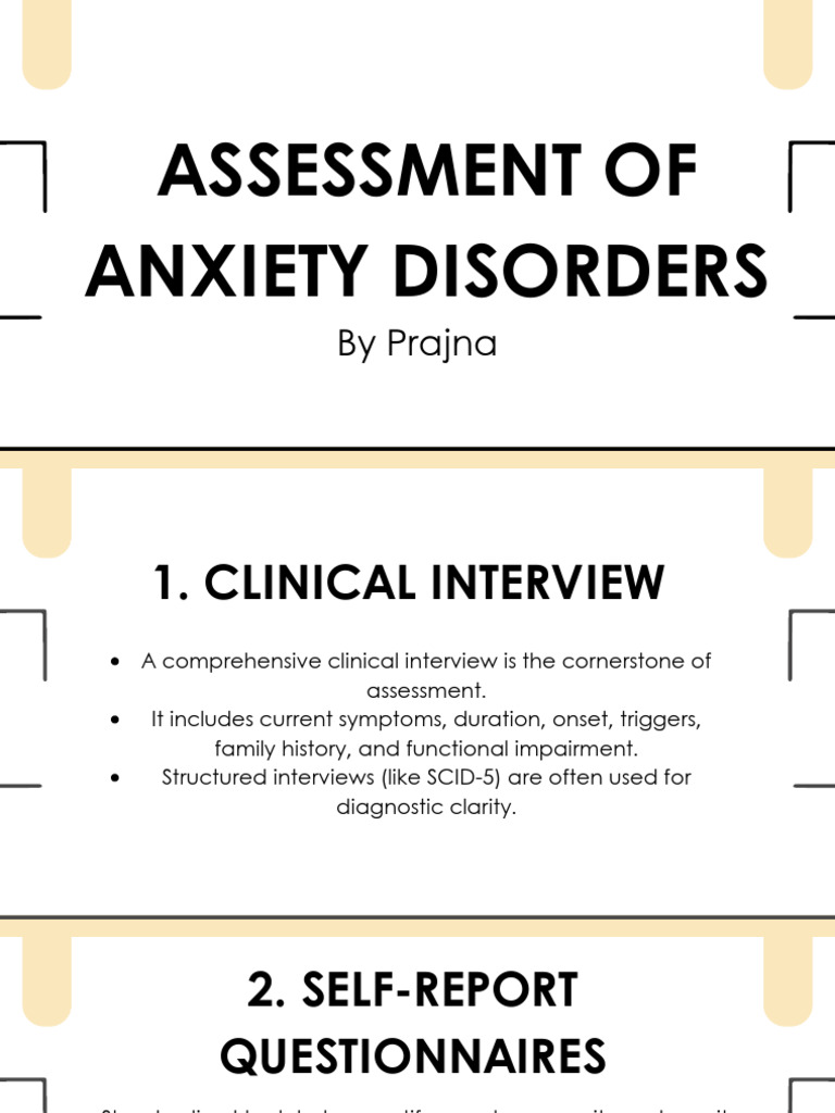 Assessment and Management of Anxiety Disorders | PDF | Anxiety Disorder ...