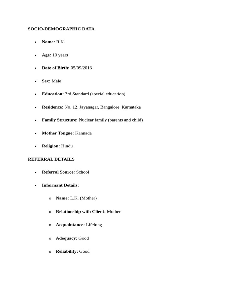 Mild Intellectual Disability Case Study | PDF | Intellectual Disability ...