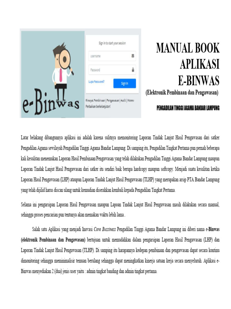 Manual+Book-Petunjuk+Penggunaan+e-Binwas | PDF