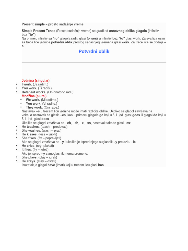Present Simple | PDF