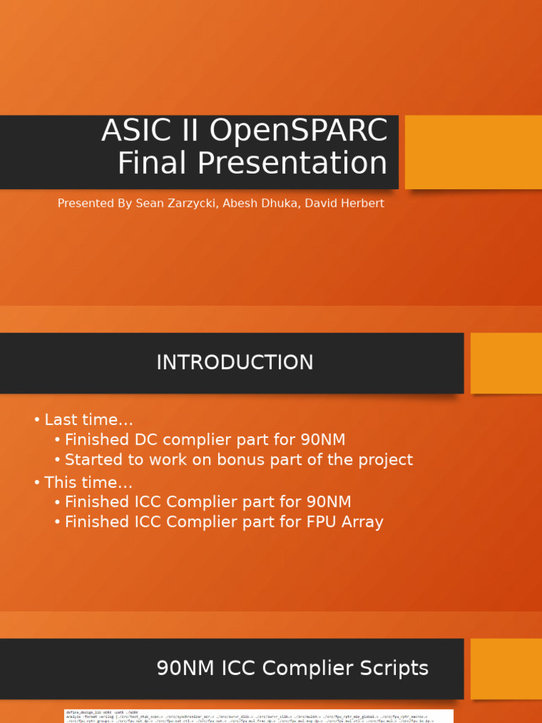 ASIC II OpenSPARC Final Presentation | PDF