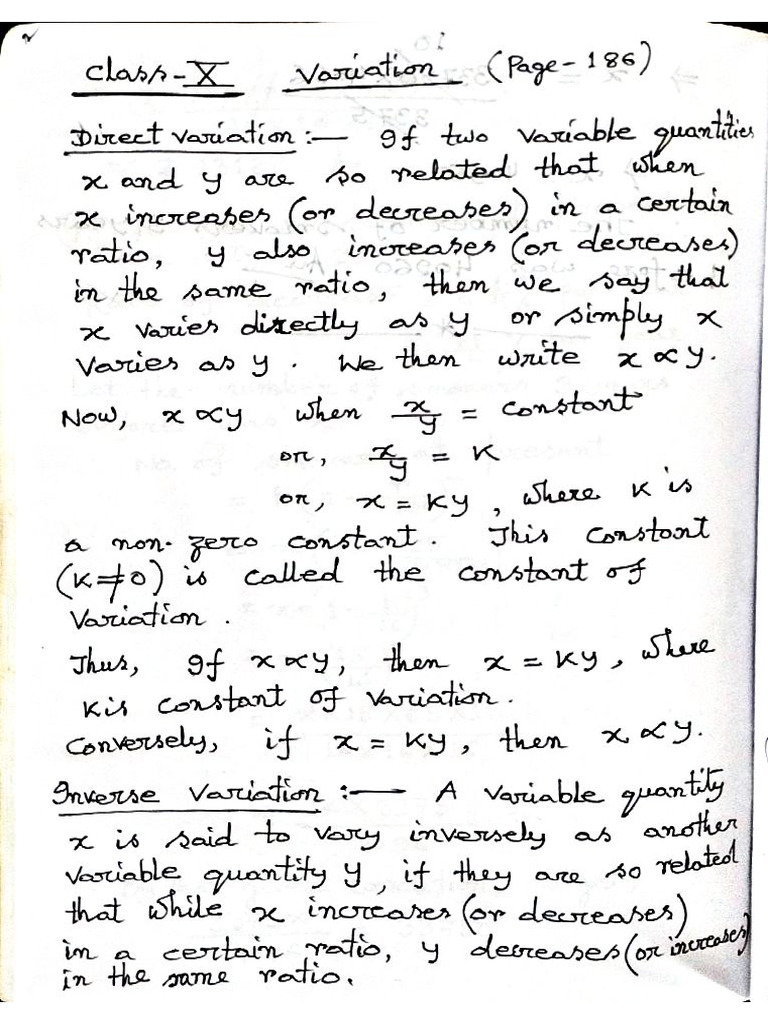 Class - X Variation - 1 | PDF