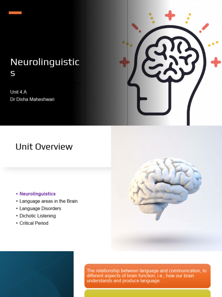 Unit 4.A-Neurolinguictics | PDF | Neurolinguistics | Speech