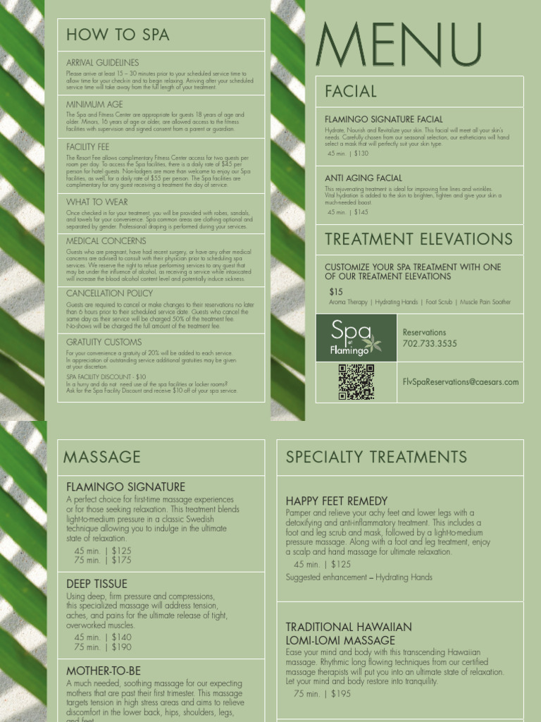 FLV Spa Menu Acessible 9 27 21 | PDF | Massage | Spa