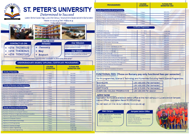 ST Peter University Flyer-1 | PDF | Educational Stages | Vocational ...
