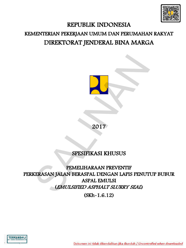 PUPR Metode Pelaksanaan Slurry Seal | PDF