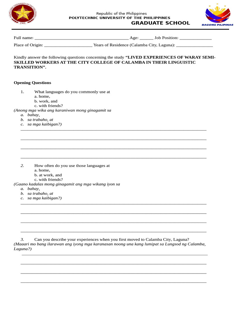 Research Questions FINAL 2.0 | PDF