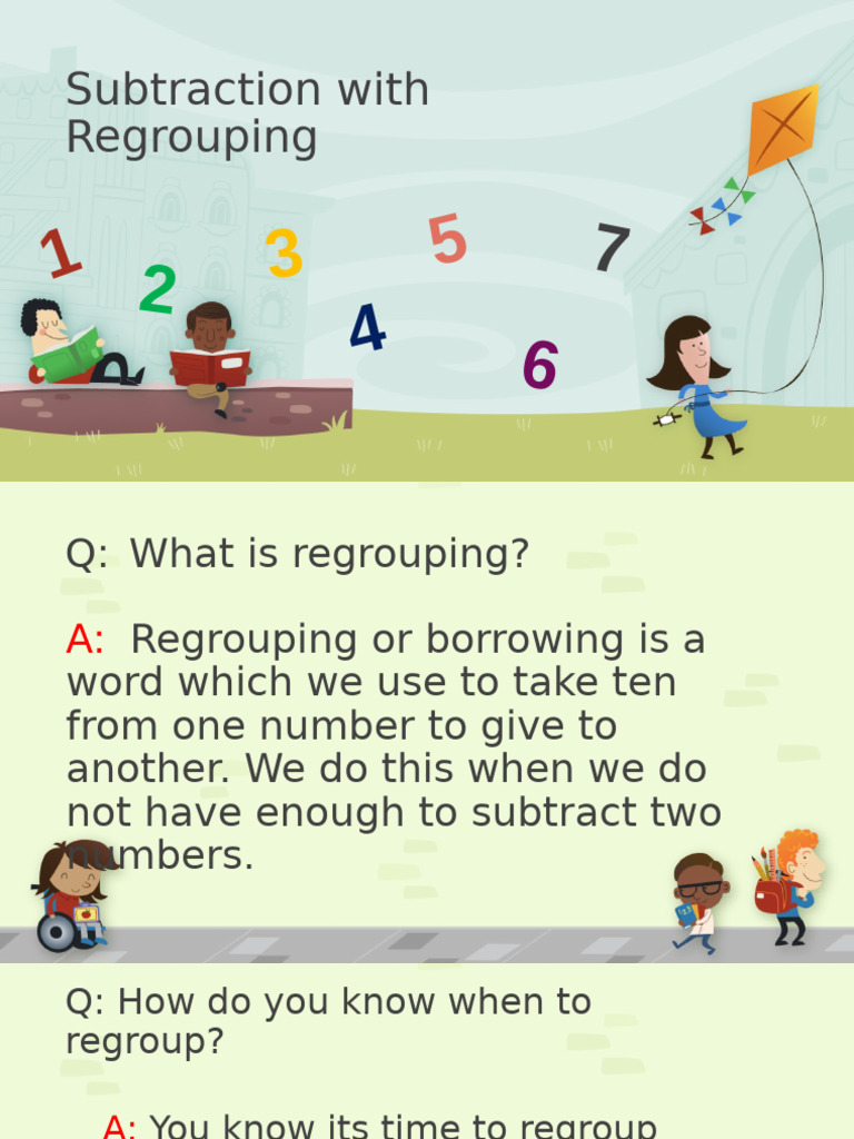 Subtraction With Regrouping | PDF | Arithmetic | Elementary Mathematics