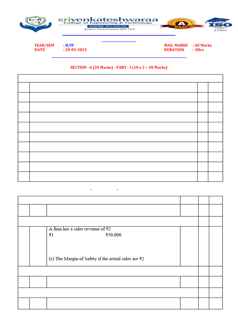 Iem Model Exam | PDF | Economics | Business Economics