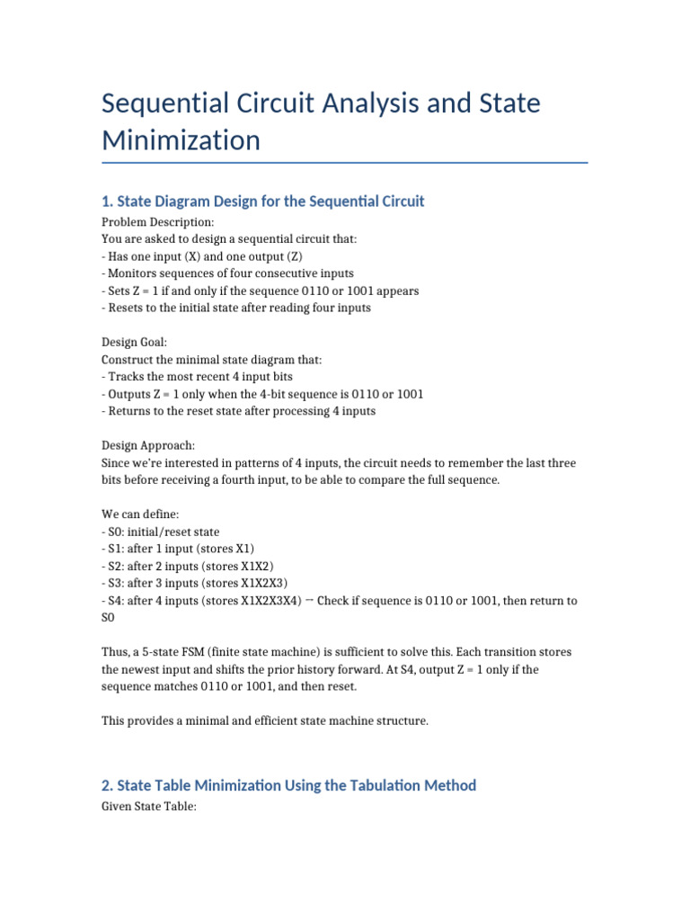 Sequential Circuit Analysis | PDF | Theoretical Computer Science | Applied Mathematics