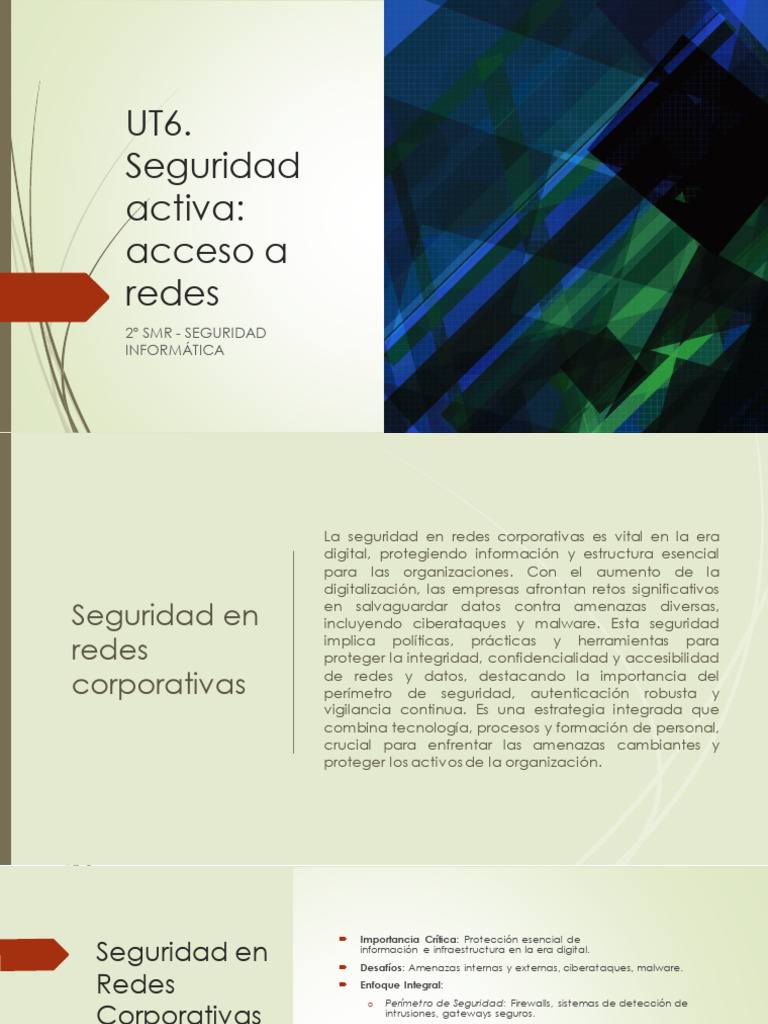 UT6. Seguridad Activa - Acceso A Redes | PDF | Seguridad | La seguridad informática