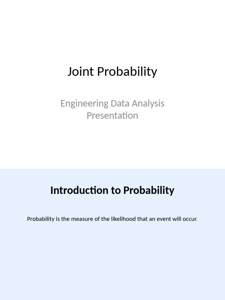 Joint Probability Creative Presentation | PDF | Probability | Probability Distribution