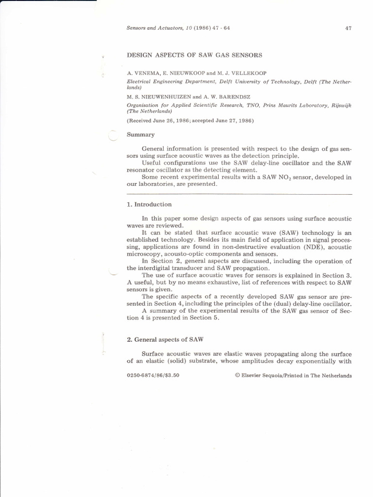TNO-03 Venema ea, Sensors and Actuators 10, 47-64 (1986) | PDF ...