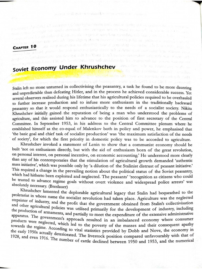Khrushchev's Economy (K.kaushik's Book) | PDF