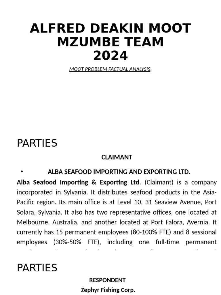 Alfred Deakin Moot 2024 | PDF