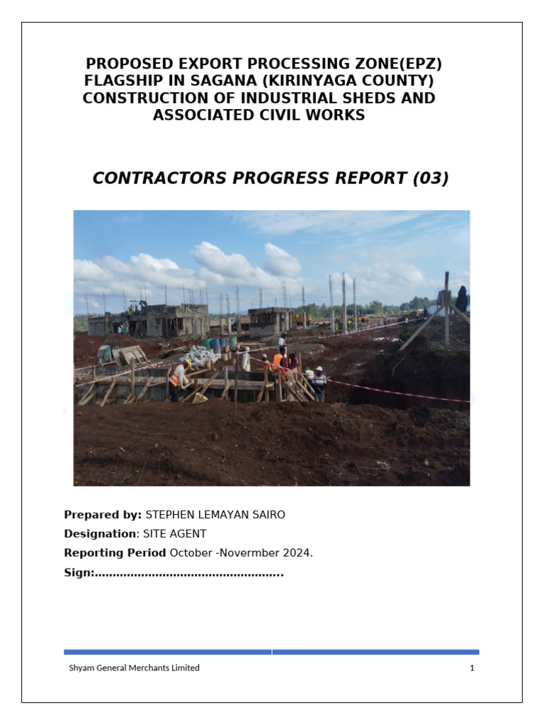 Site Progress Report Kirinyaga 03-2 | PDF | Concrete | Building Materials