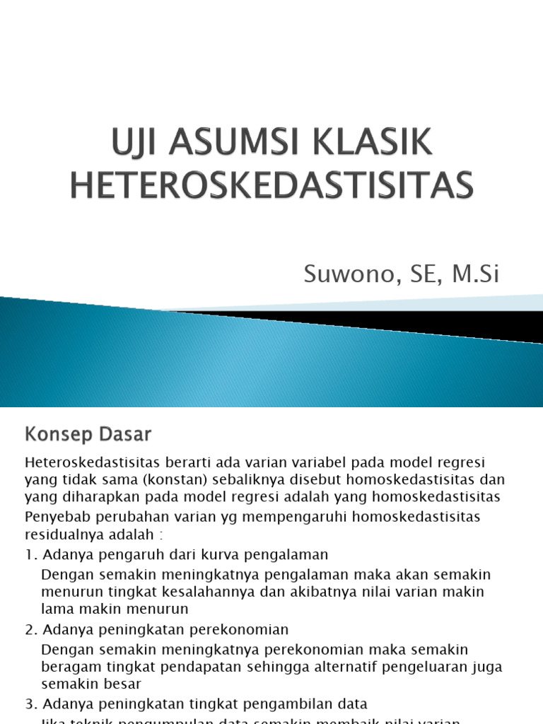 9 Uji Asumsi Klasik Heteroskedastisitas | PDF