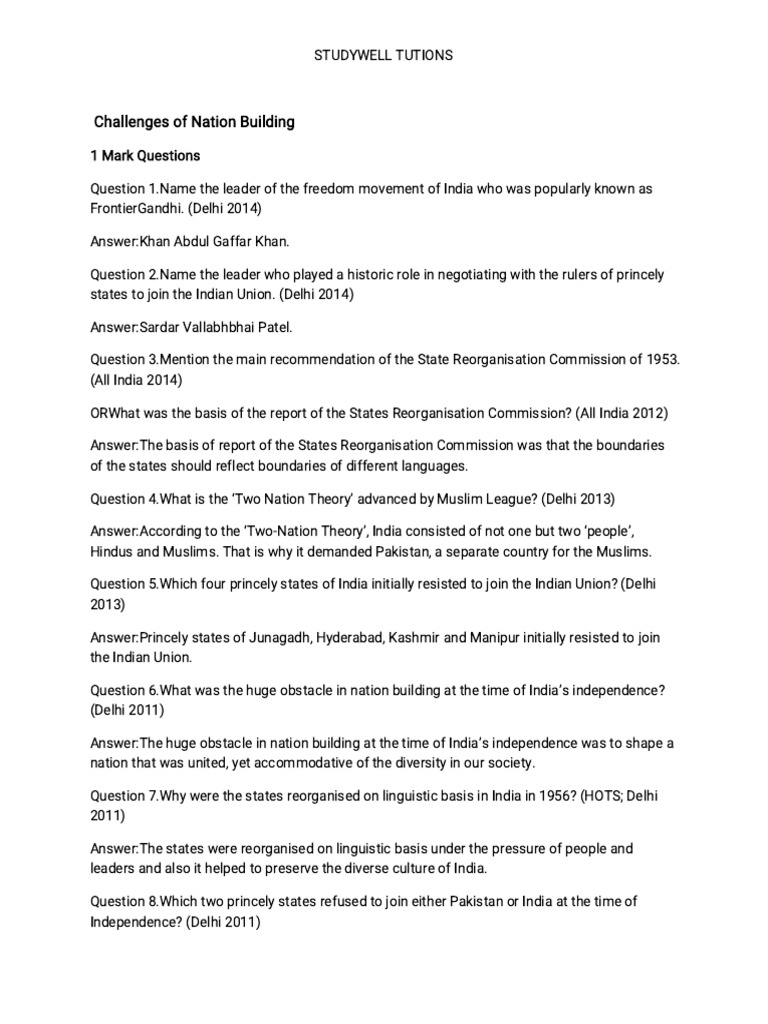 Challenges of N-WPS Office | PDF | Partition Of India | Two Nation Theory